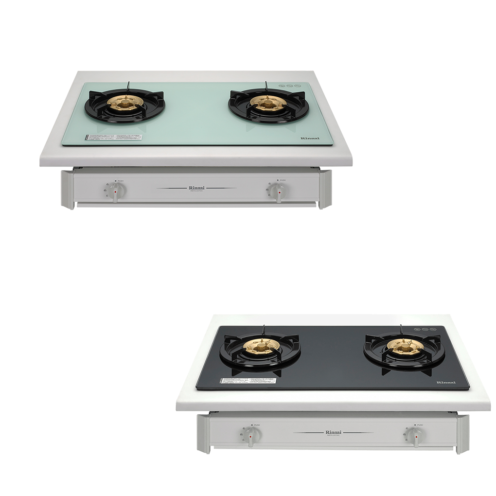 【詢問85折】林內 Rinnai RBTS227GC(W) RBTS227GC(B) 嵌入式傳統玻璃雙口爐 RBTS-227GC(W) - 省錢王 廚具淨水科技生活館